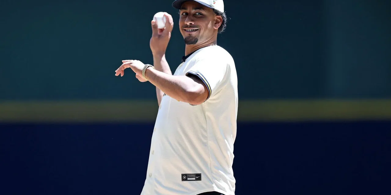 Packers’ Jordan Love Throws Ceremonial First Pitch At Brewers Memorial ...